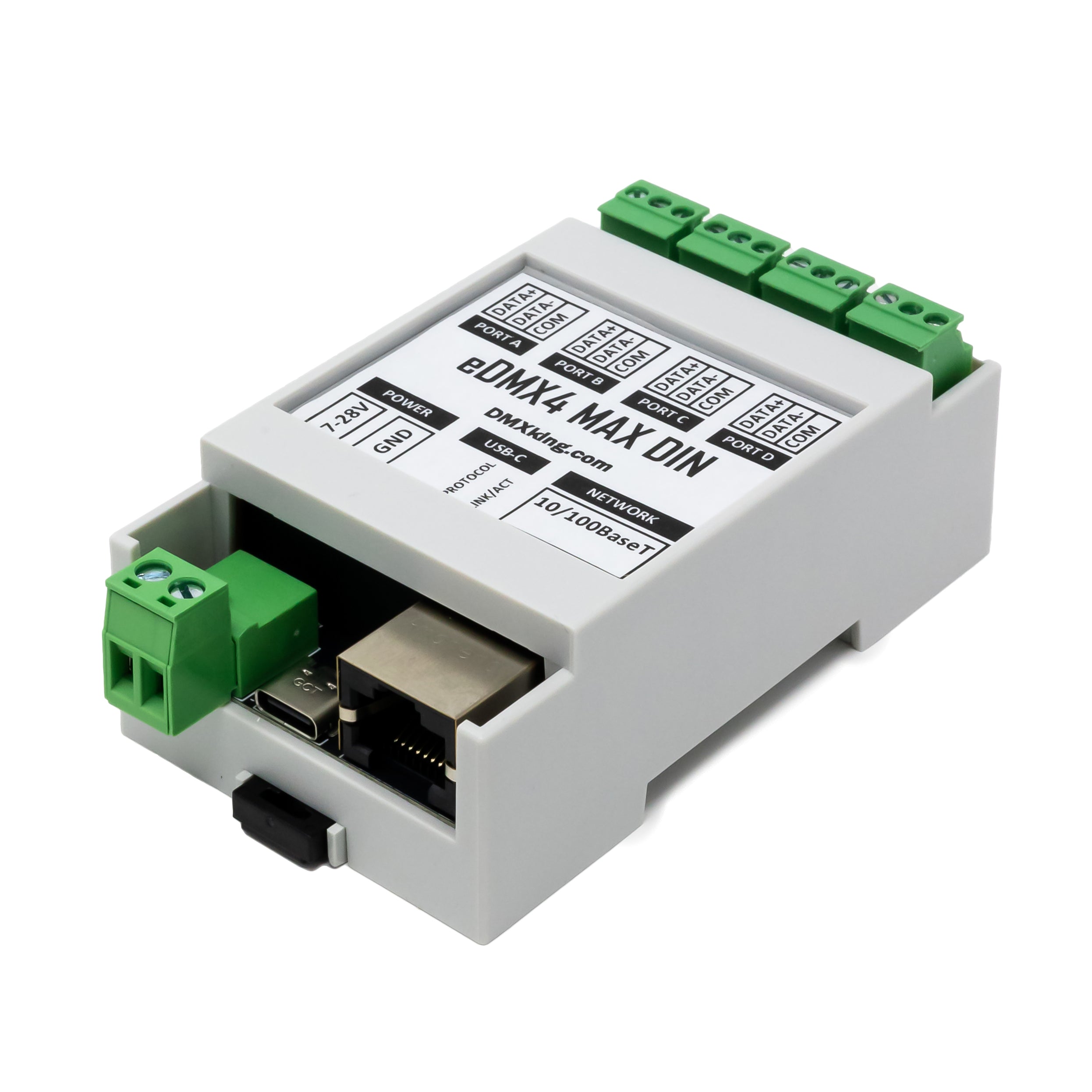 DMXking eDMX4 DIN MAX - ArtNet/sACN to DMX Controller — DMX Pro Sales