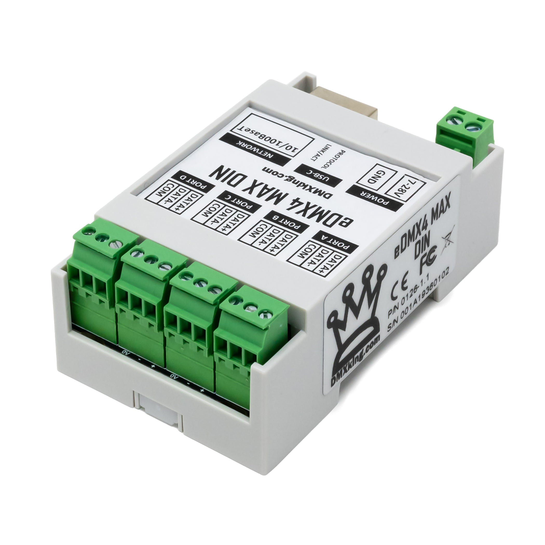 DMXking eDMX4 DIN MAX - ArtNet/sACN to DMX Controller — DMX Pro Sales
